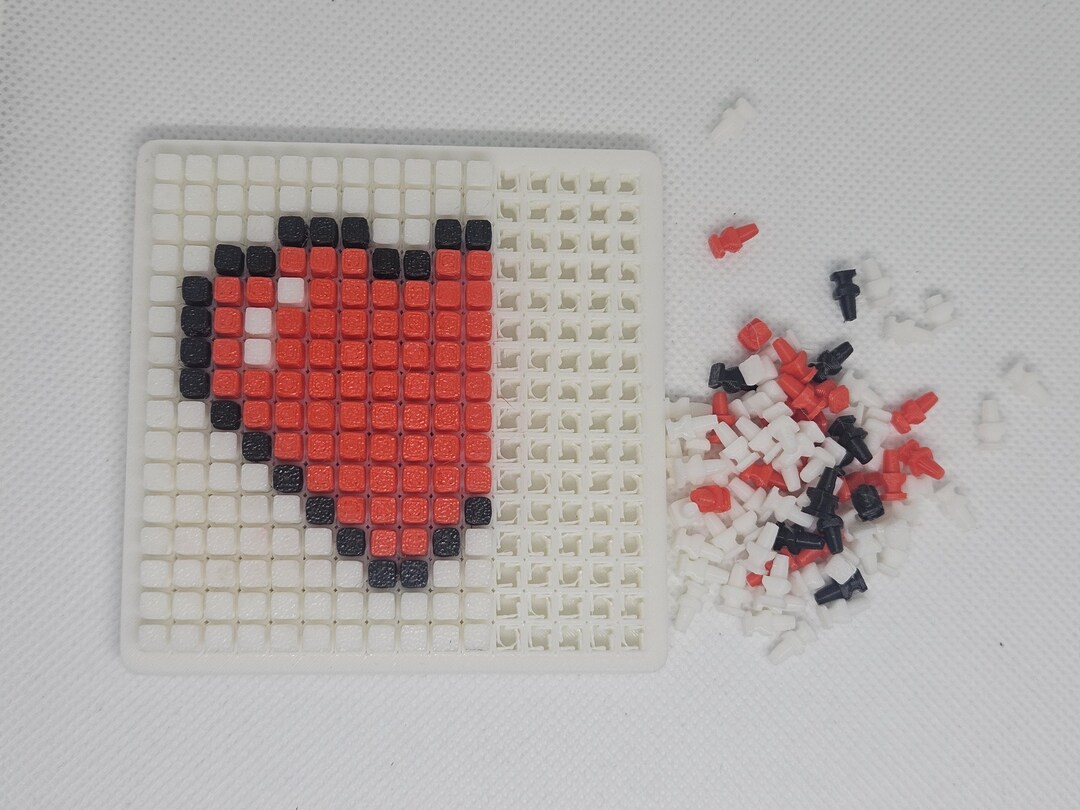 Love Heart Pixel Art - 3D Printed - Etsy UK