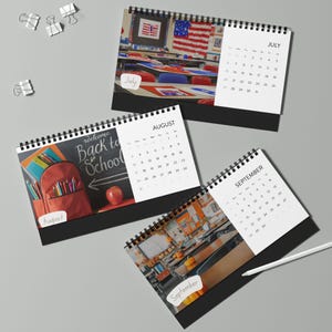 Teacher Gifts, Desktop Calendar 2025 Grid, Calendar for School, Large ...