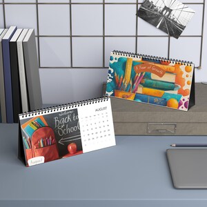 Teacher Gifts, Desktop Calendar 2025 Grid, Calendar for School, Large ...