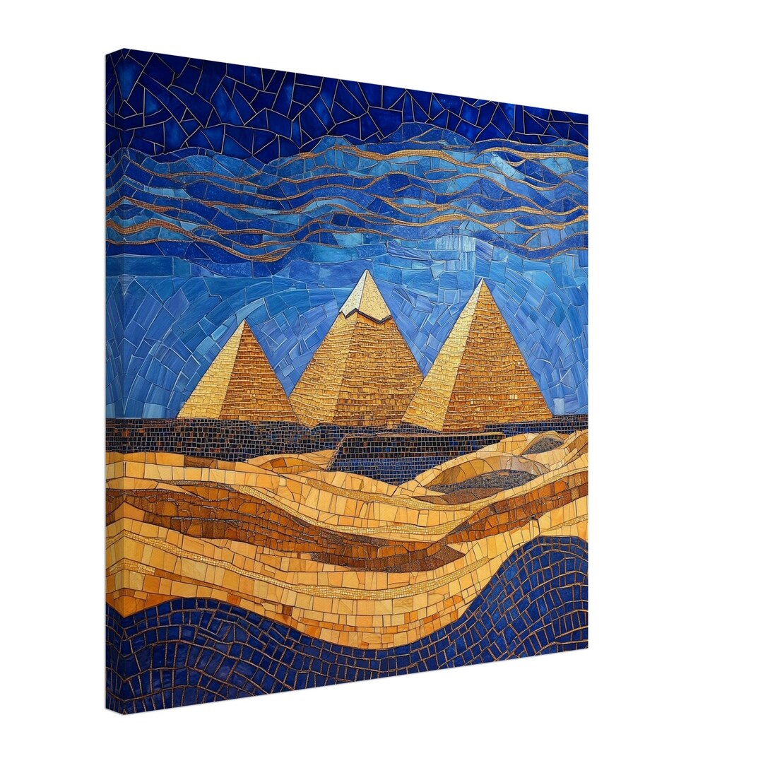 Giza Pyramids Mosaic, Mosaic Artwork Canvas of Egyptian Pyramids ...