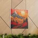 Fiery Mountain Sunset - Mosaic Artwork Canvas of a Majestic Mountain ...