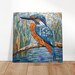Vibrant Kingfisher Perch, Mosaic Artwork Canvas of a Colorful Bird ...