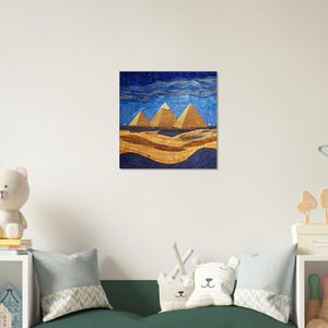 Giza Pyramids Mosaic, Mosaic Artwork Canvas of Egyptian Pyramids ...