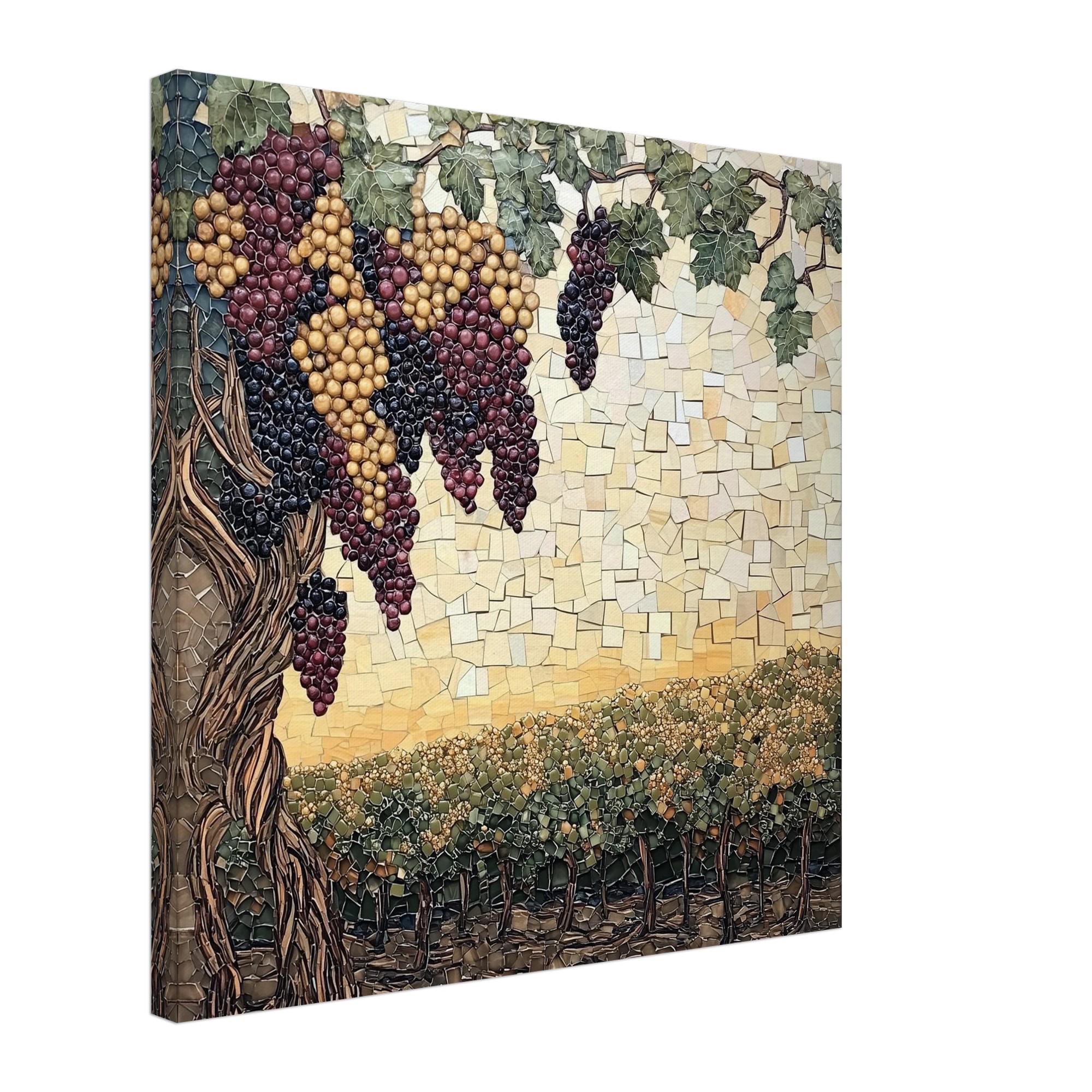 Abundant Grape Harvest, Mosaic Artwork Canvas of Vineyard Grapes ...