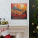 Fiery Mountain Sunset - Mosaic Artwork Canvas of a Majestic Mountain ...