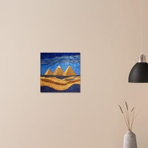 Giza Pyramids Mosaic, Mosaic Artwork Canvas of Egyptian Pyramids ...
