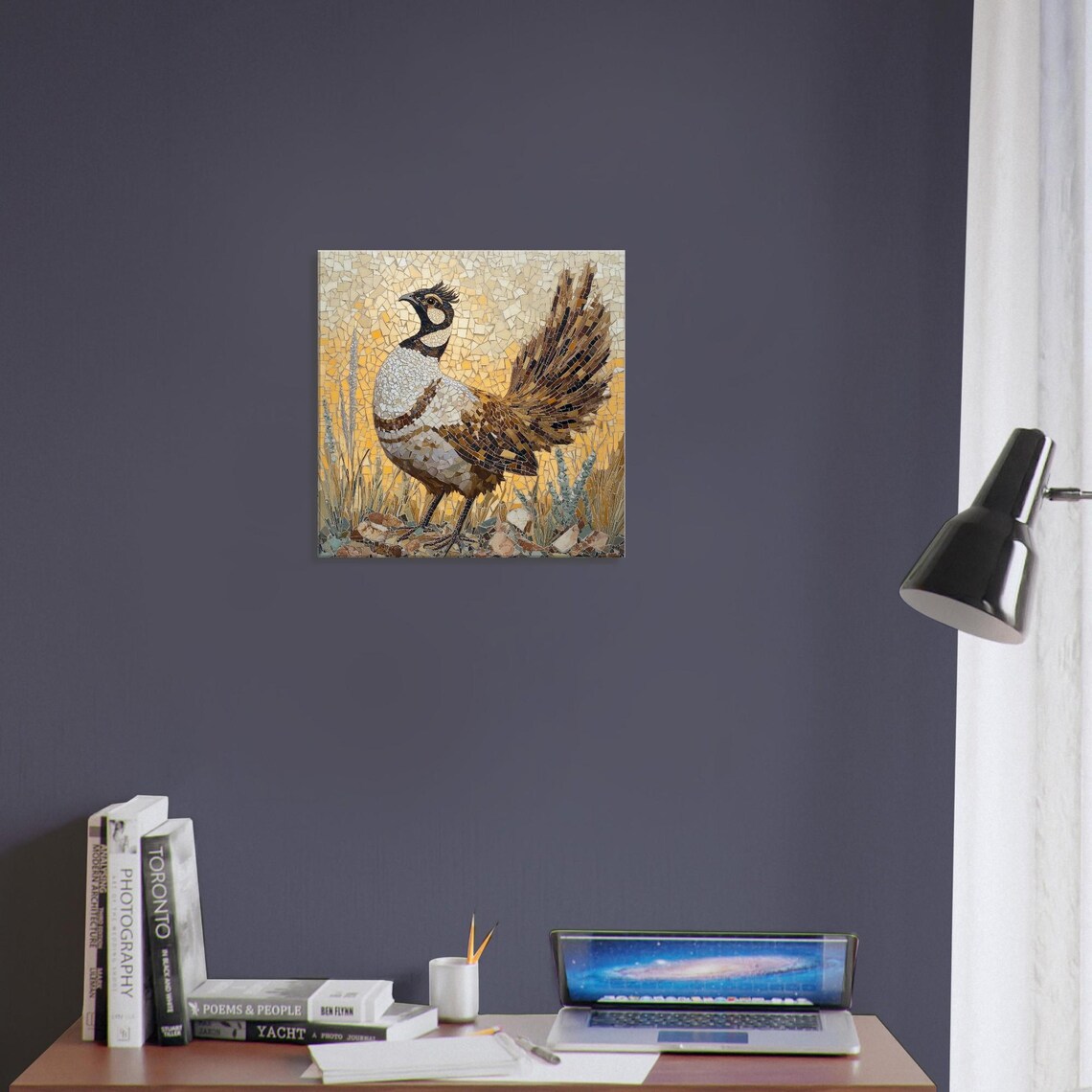 Gambel's Quail, Mosaic Artwork Canvas of a Desert Bird, Mosaic Tile Art ...