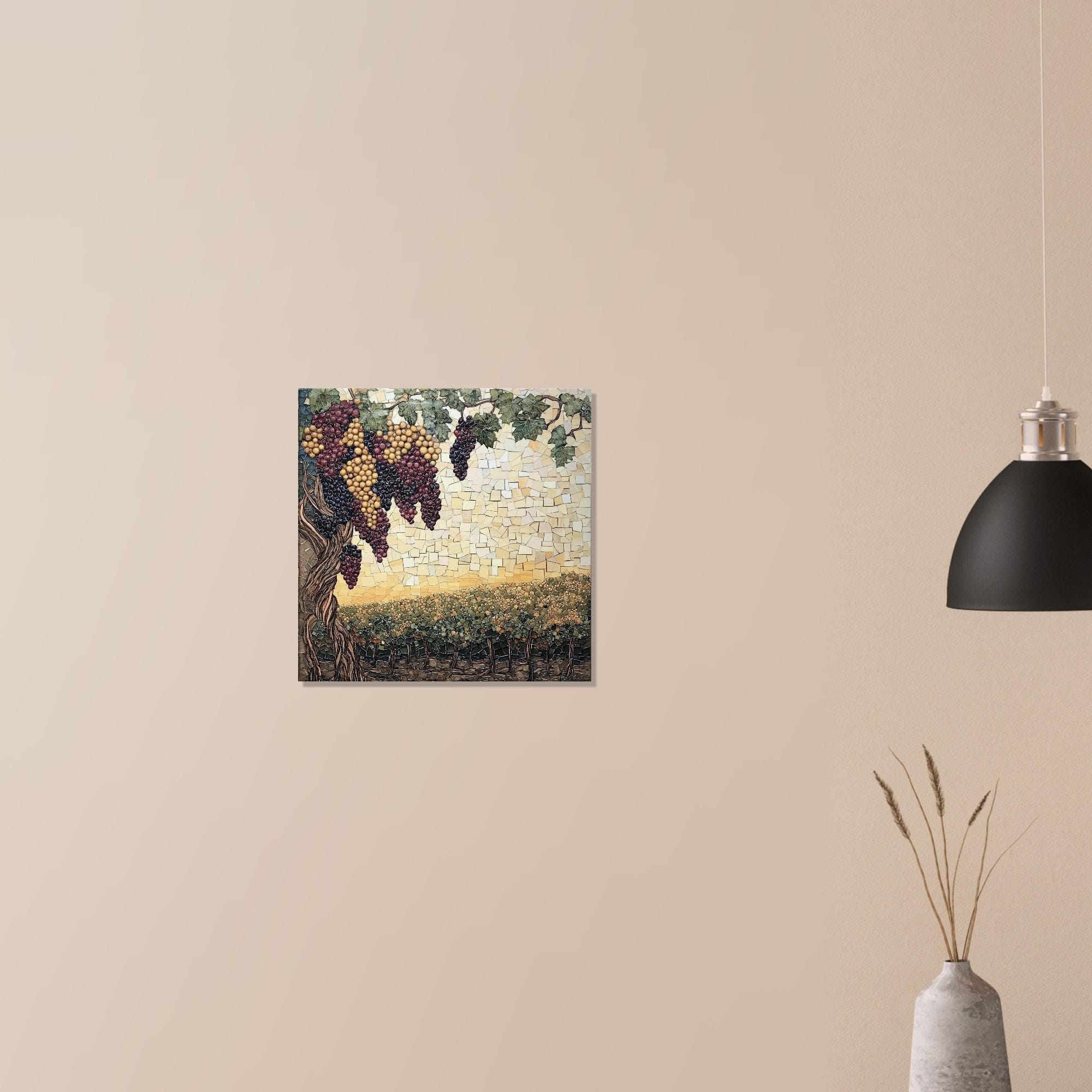 Abundant Grape Harvest, Mosaic Artwork Canvas of Vineyard Grapes ...
