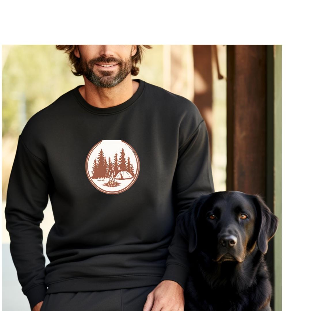 Camping Minimalist Sweatshirt, Outdoor Adventure Jumper, Nature Lover ...