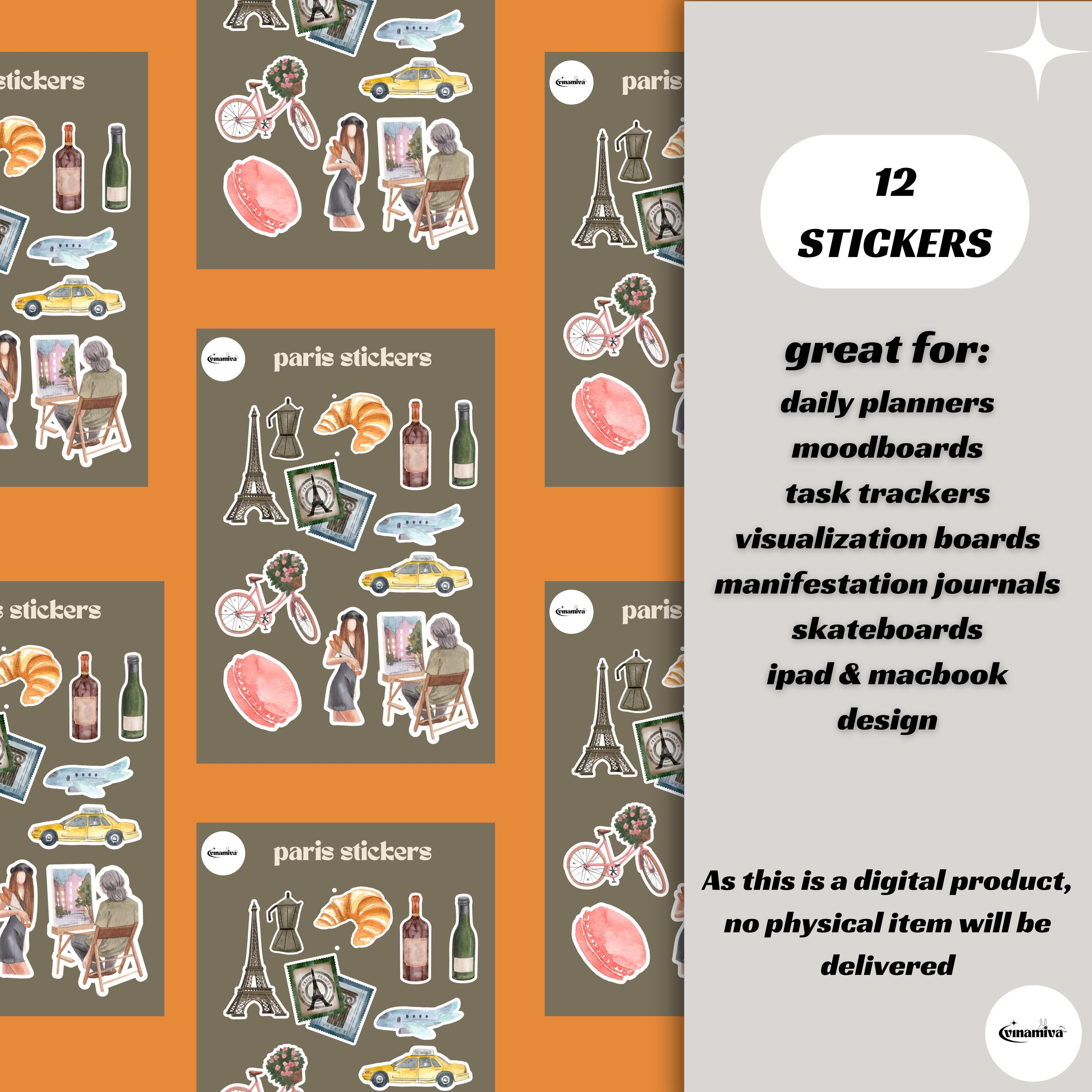 Paris Clip Art, Clip Art, Paris Digital Stickers Set, Goodnotes ...
