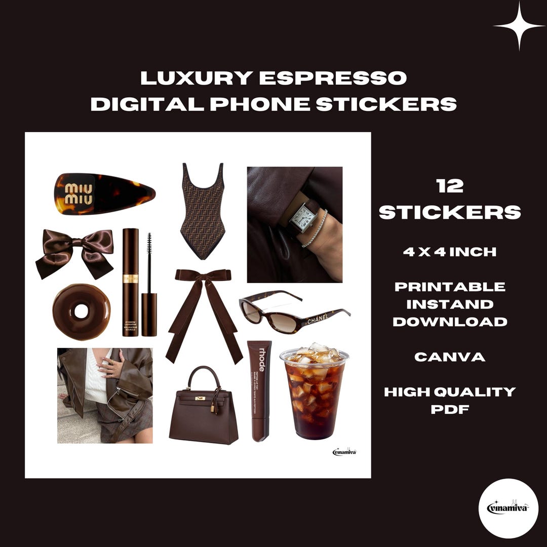 Stickers for Phone Case, Espresso Stickers, Digital Phone Stickers ...