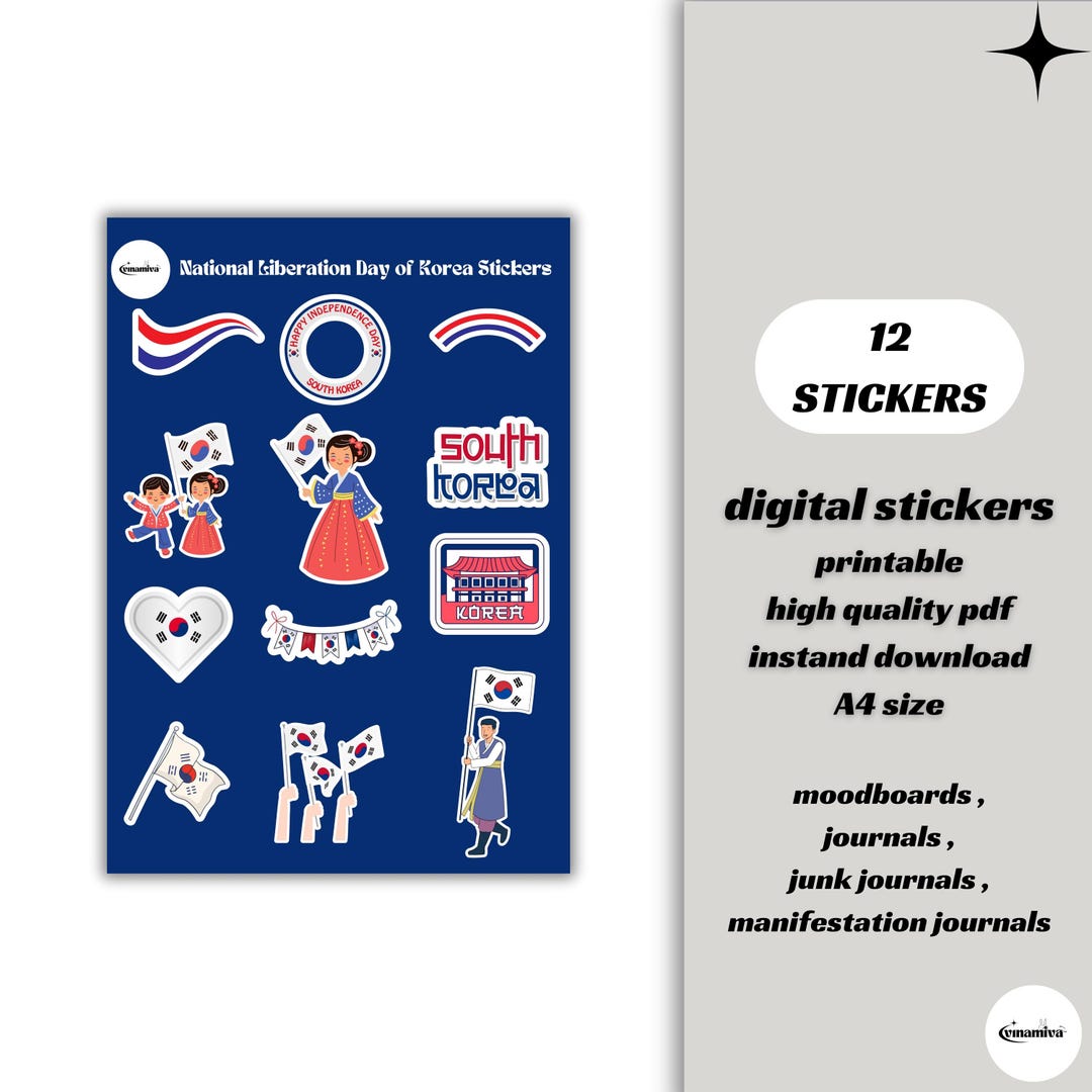 National Liberation Day of Korea Stickers, Digital Stickers, Digital ...