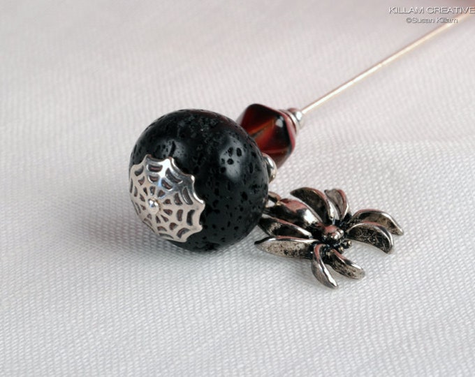 Spider and Lava Stick Pin, 3-inch Hat Pin, Lapel Pin, H0119 - Etsy