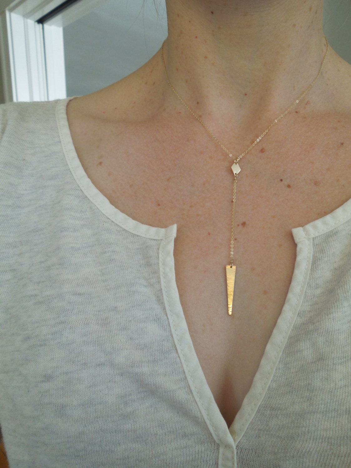 Lariat Necklace Gold Lariat Necklace Y Necklace Gold Y - Etsy