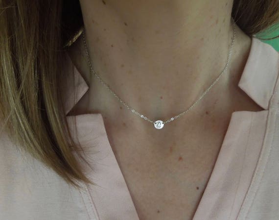 Tiny Necklace Small Disc Necklace Delicate Necklace Dainty | Etsy