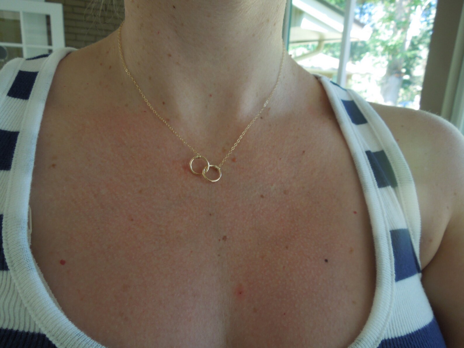Delicate Necklace Delicate Gold Necklace Gold Circles Two - Etsy
