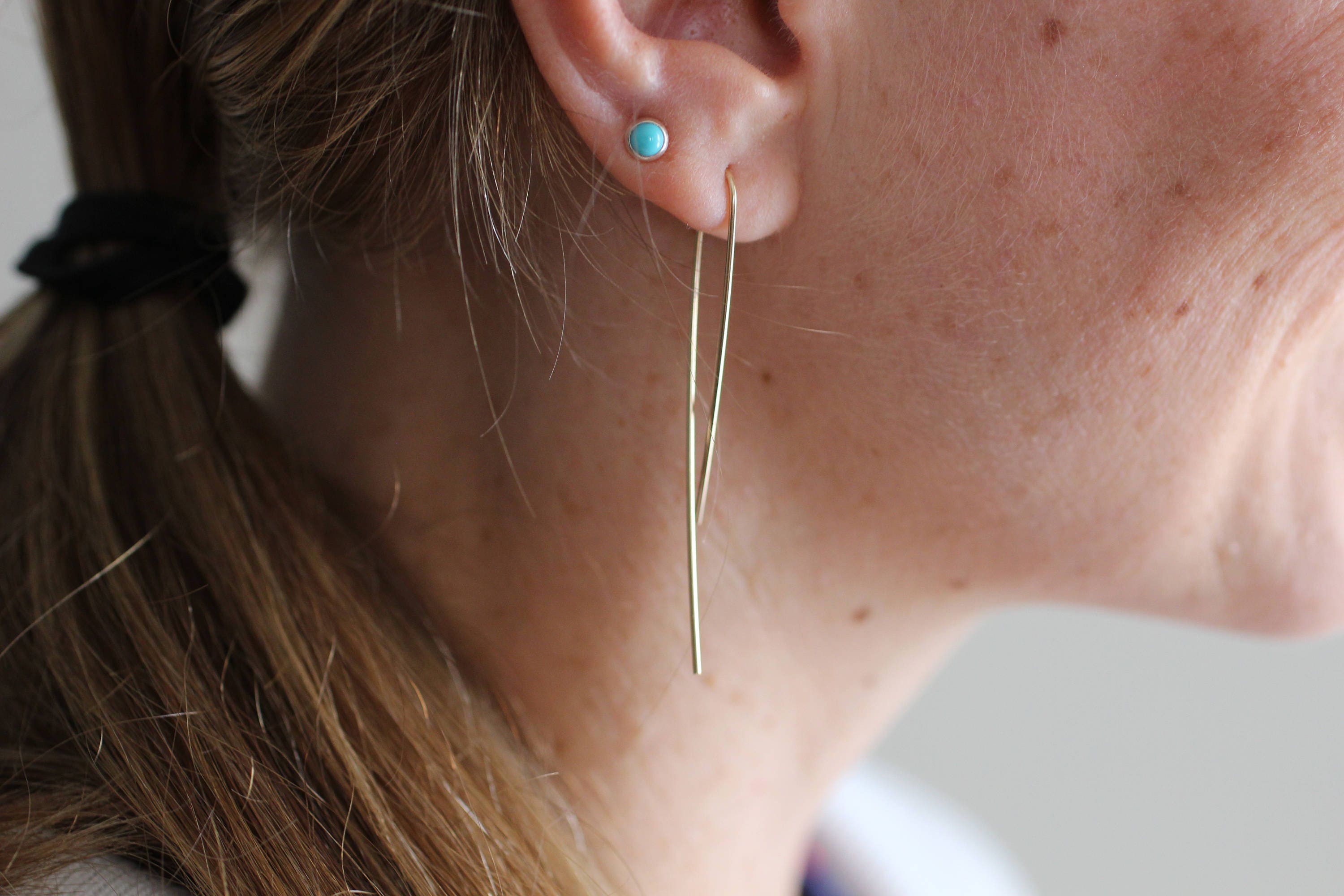 Ear Threader Earrings Ear Threaders Minimalist Earrings | Etsy