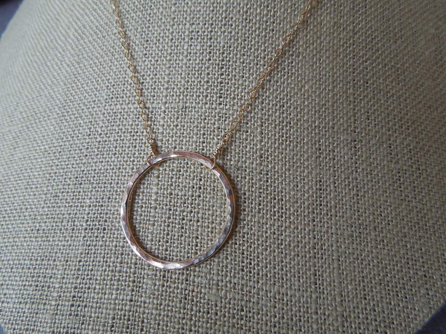 Circle Necklace Simple Gold Necklace Delicate Gold Necklace | Etsy