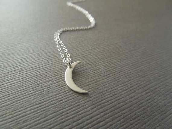 Moon necklace tiny moon necklace delicate necklace dainty | Etsy