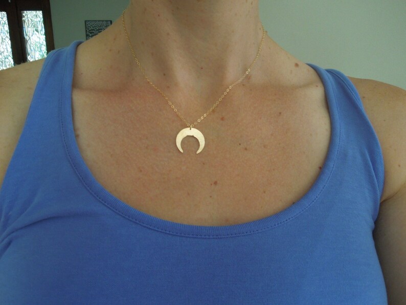 Crescent Necklace Gold Necklace Simple Gold Necklace | Etsy