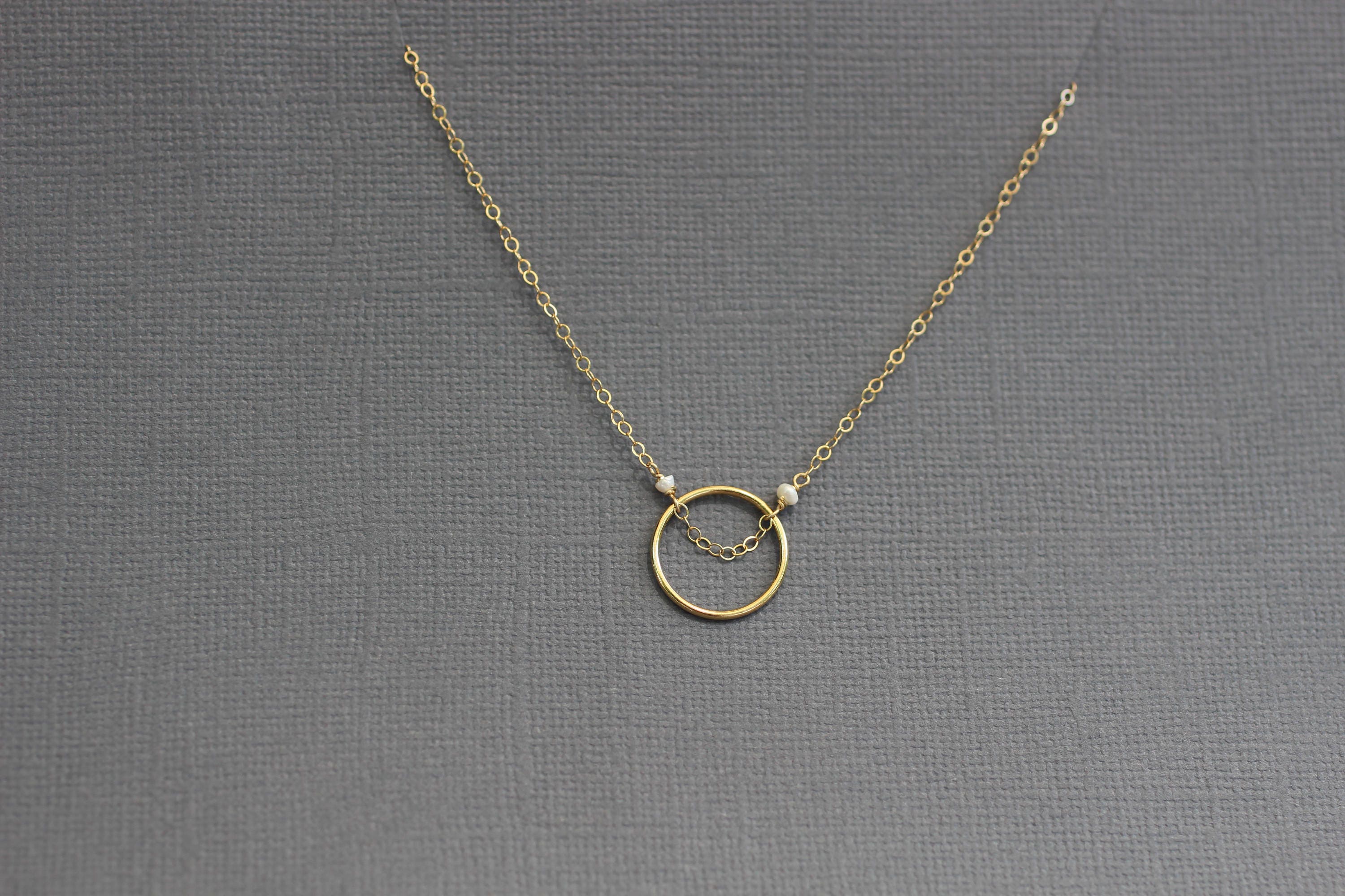 Delicate Necklace, Delicate Gold Necklace, Dainty Necklace, Circle ...