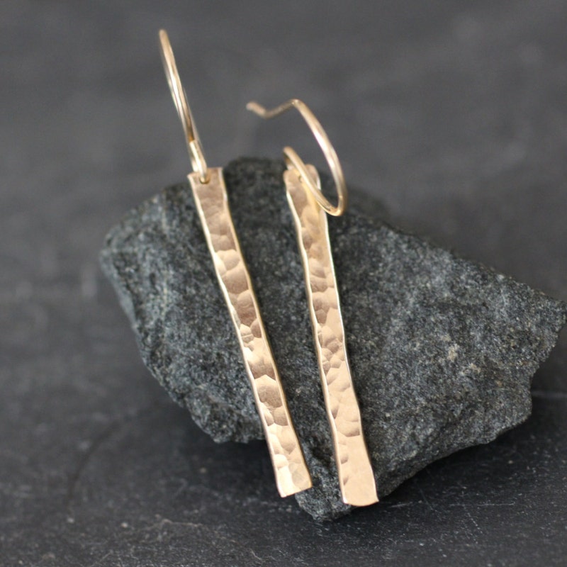 Gold Bar Earrings - Etsy