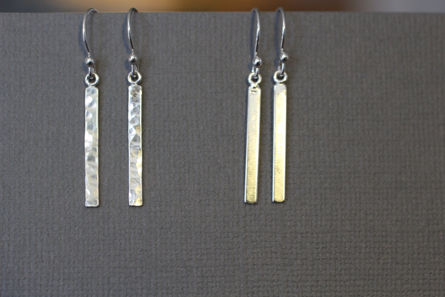 Sterling Silver Earrings, Bar Earrings, Gold Bar Earrings, Simple ...