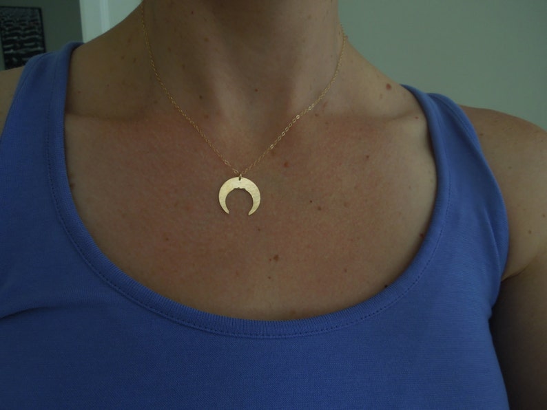 Crescent Necklace Gold Necklace Simple Gold Necklace | Etsy