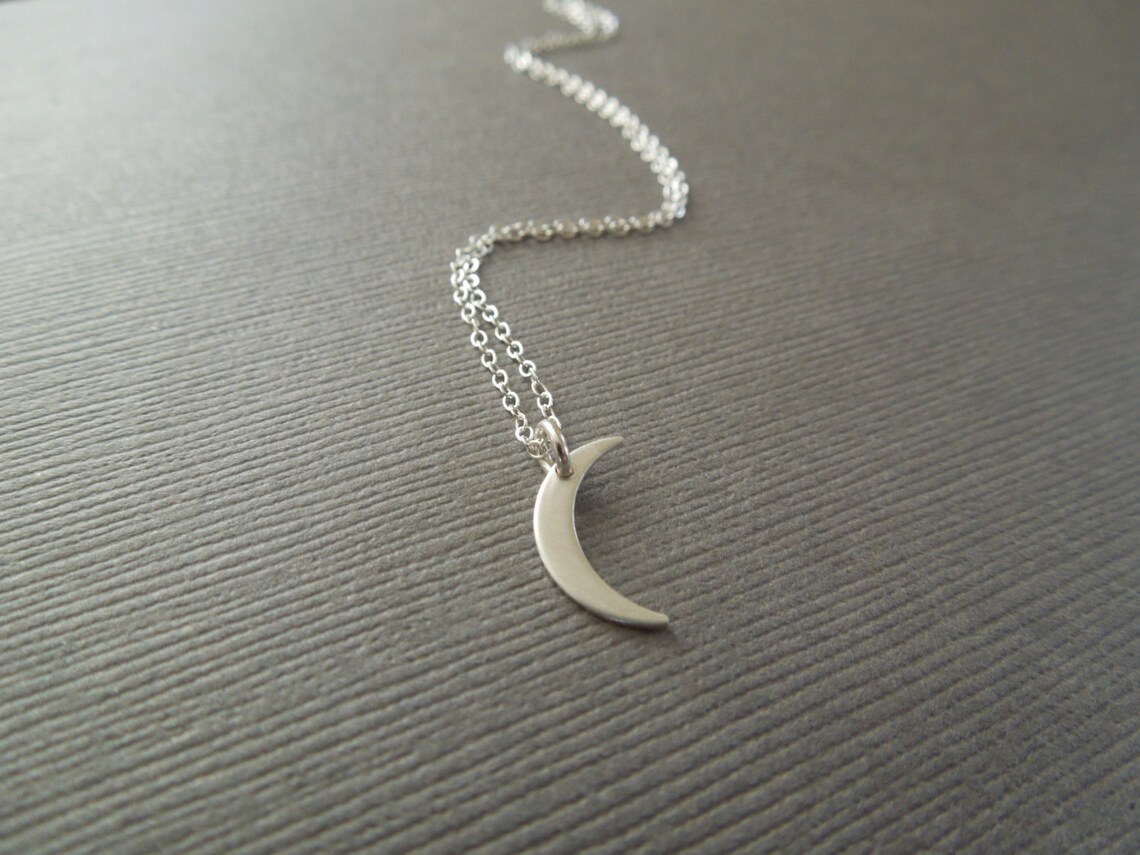 Moon Necklace Tiny Moon Necklace Delicate Necklace Dainty - Etsy