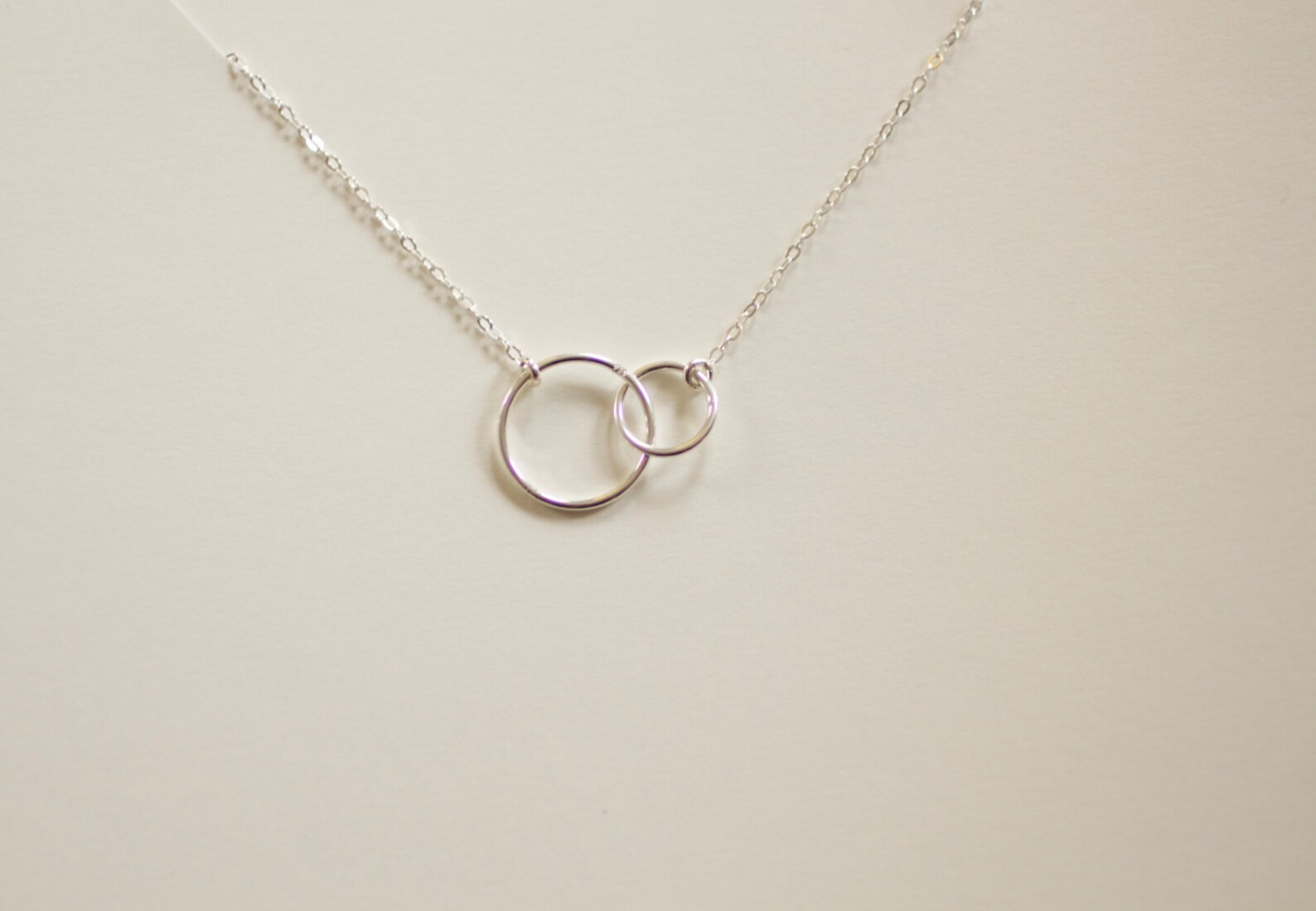 Simple Silver Necklace Minimal Silver Necklace Two Small - Etsy