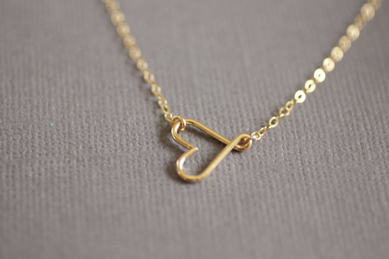 Delicate Heart Necklace Gold Silver Rose Gold Dainty Small - Etsy