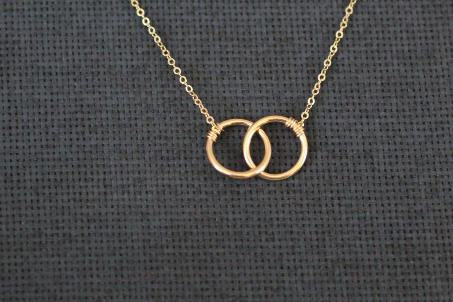 Delicate Necklace Delicate Gold Necklace Gold Circles Two | Etsy