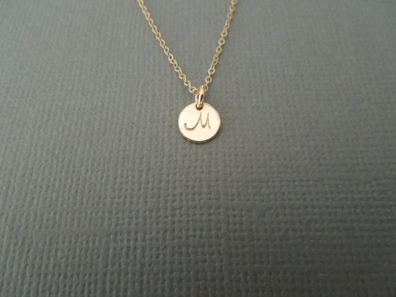 Tiny Gold Initial Necklace Gold Monogram Necklace Delicate - Etsy