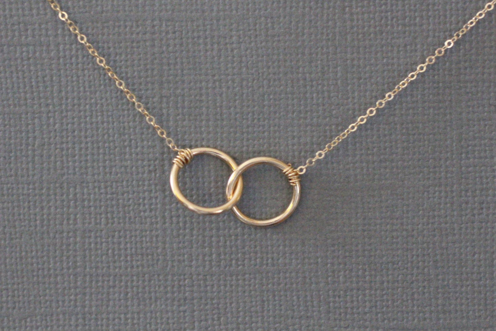 Delicate Necklace Delicate Gold Necklace Gold Circles Two - Etsy