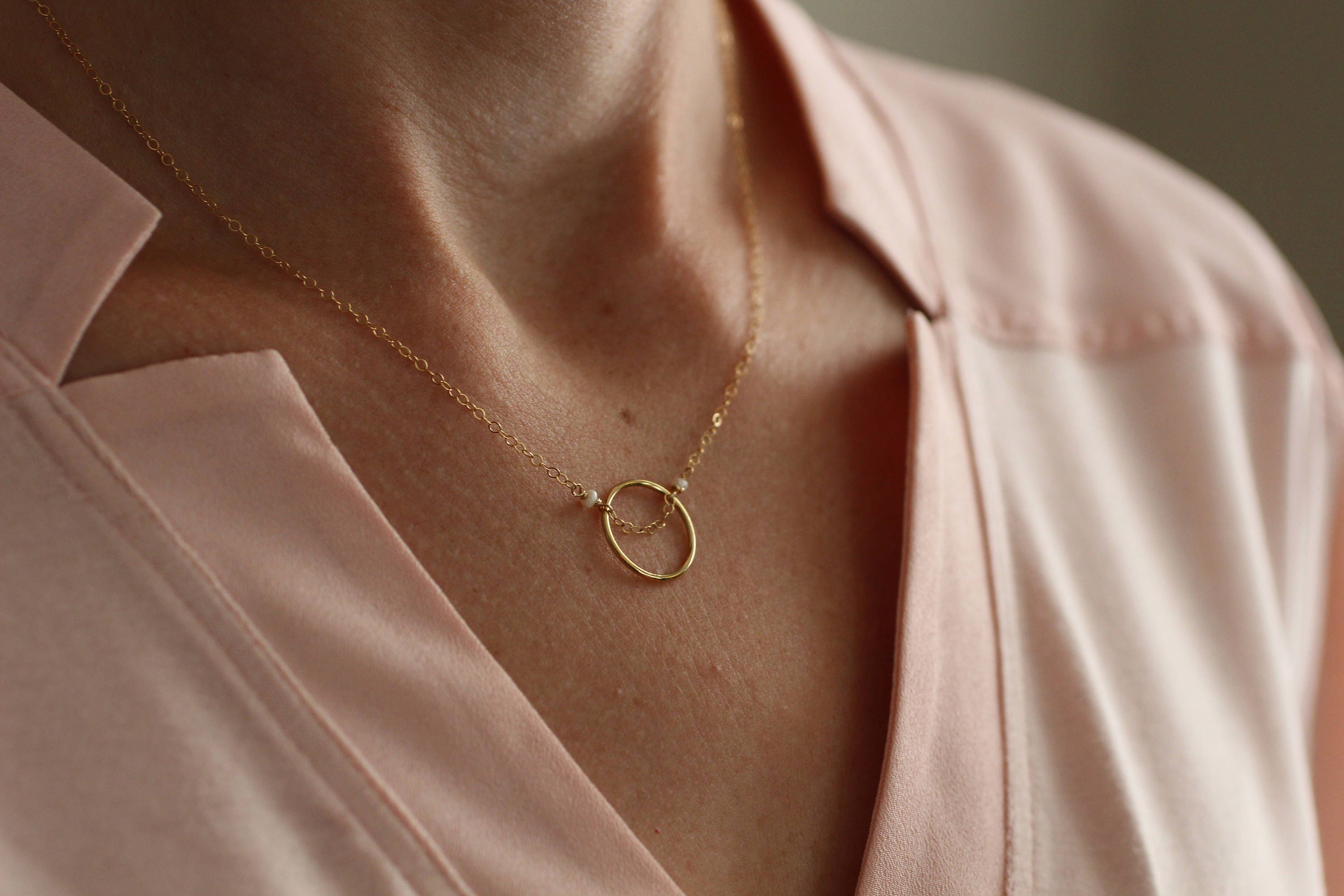 Delicate Necklace, Delicate Gold Necklace, Dainty Necklace, Circle ...