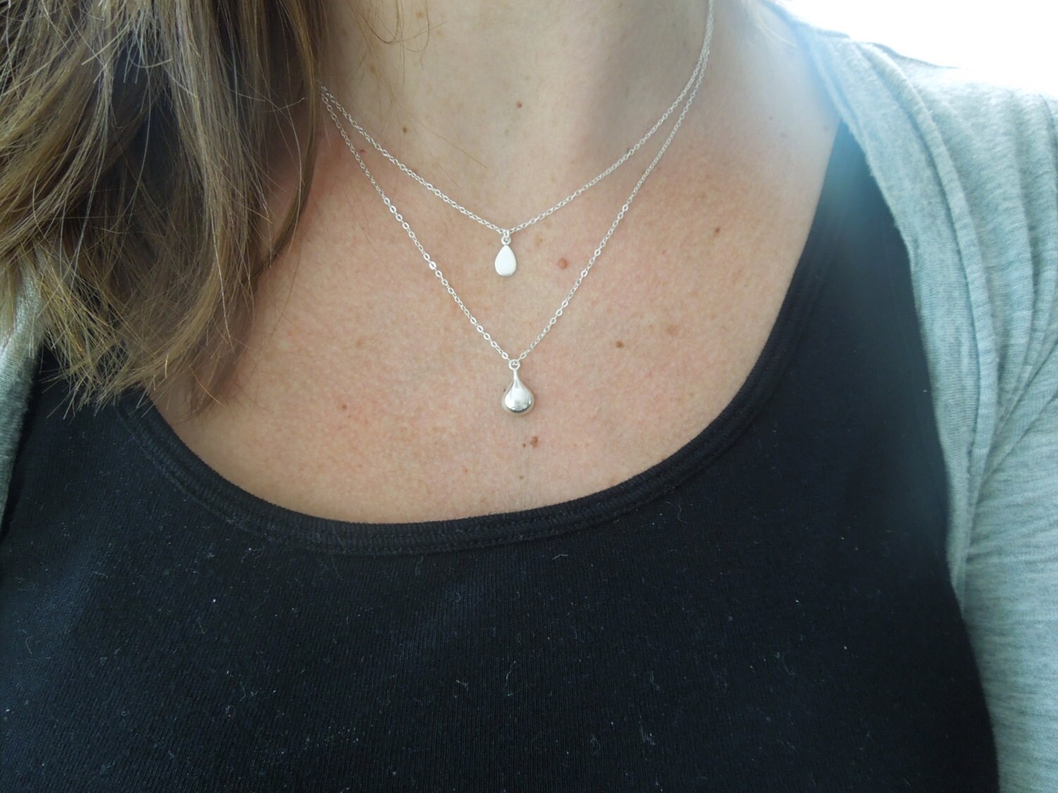 Two Tier Necklace Double Strand Layering Necklace Multi | Etsy