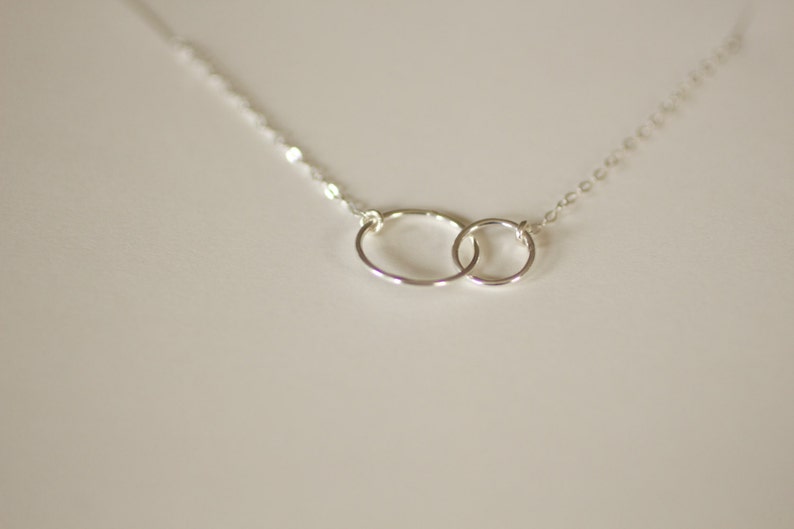 Simple Silver Necklace Minimal Silver Necklace Two Small - Etsy