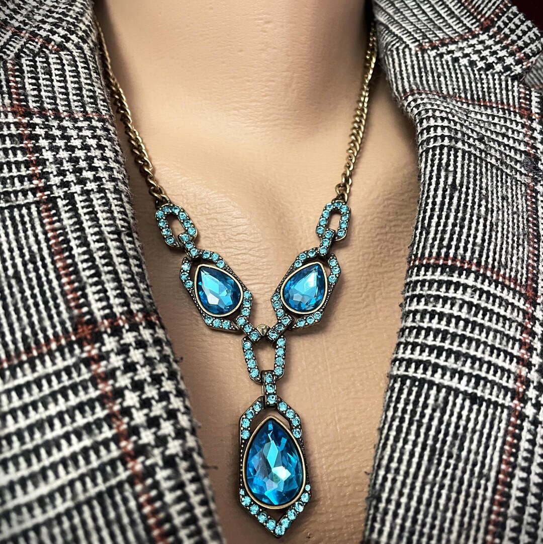 Vintage Necklace. Old Givenchy. Necklace With Blue Crystals. Necklace ...