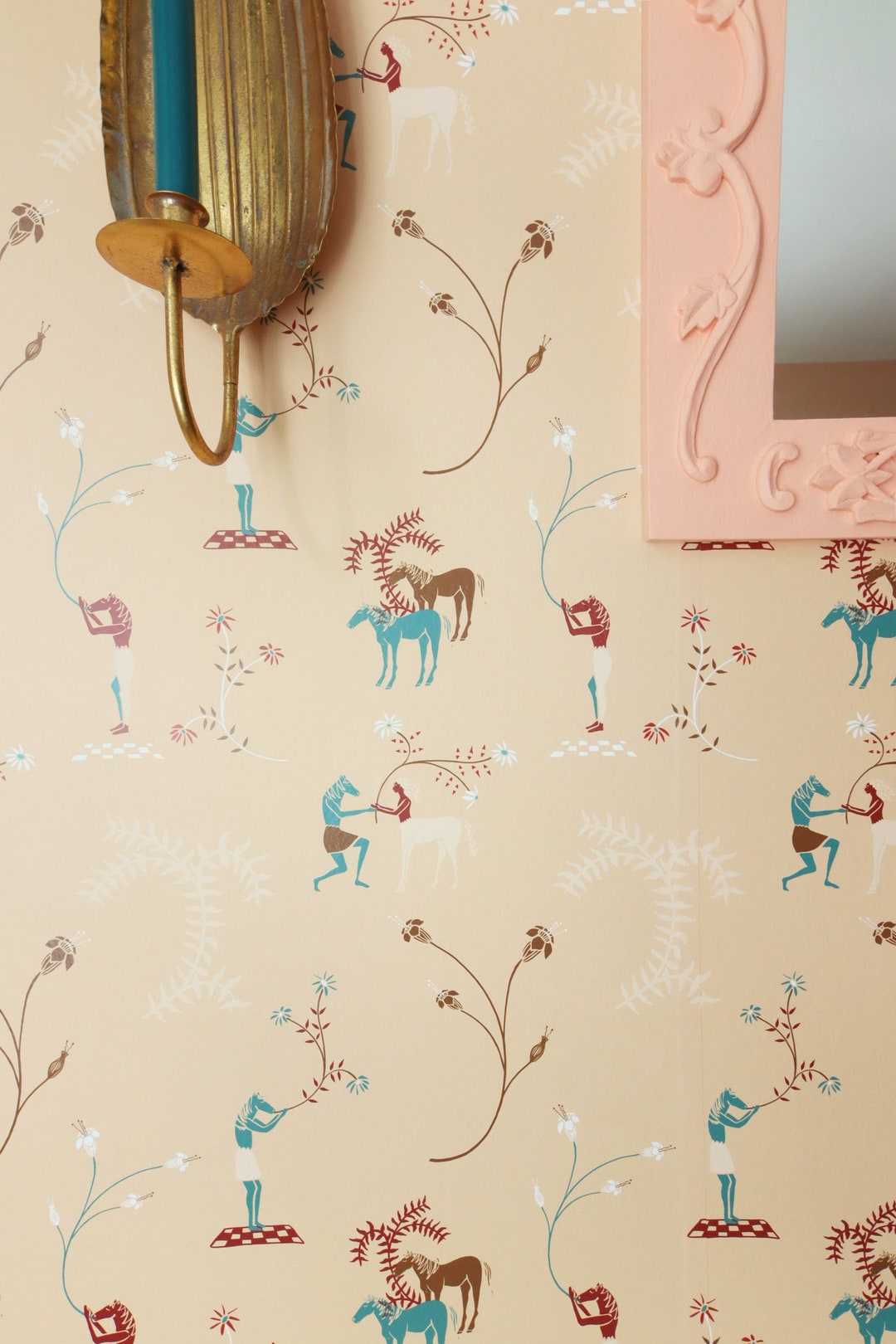 Removable Wallpaper / Story Wallpaper in Vintage Haystack / Horses ...