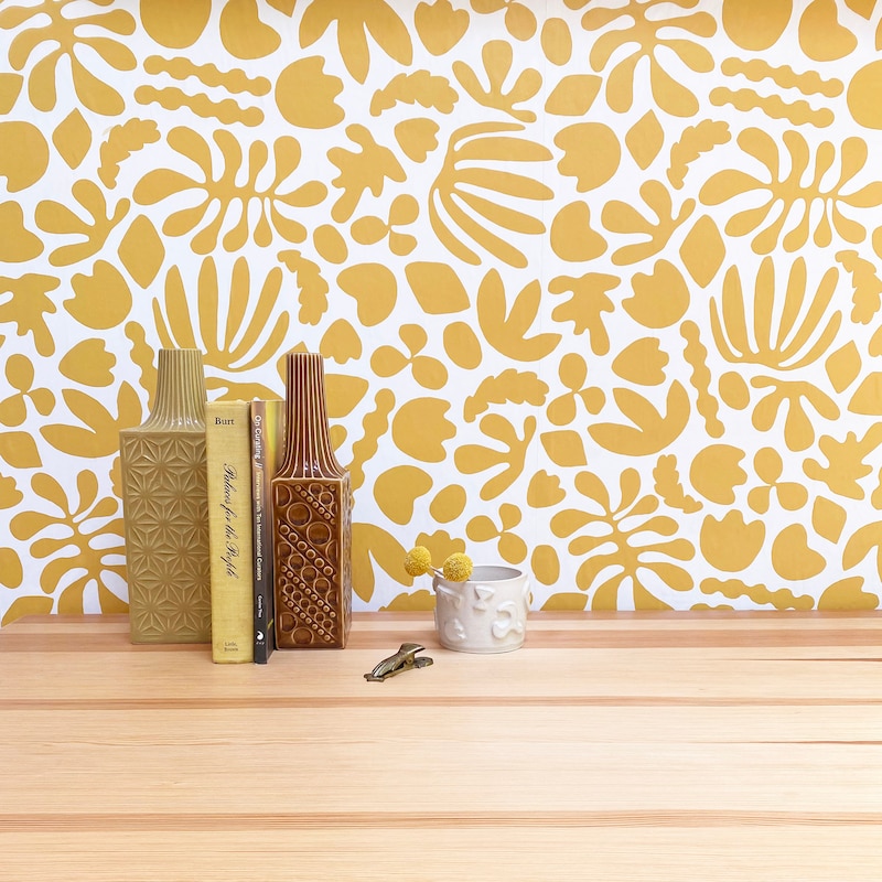 Mustard Wallpaper - Etsy