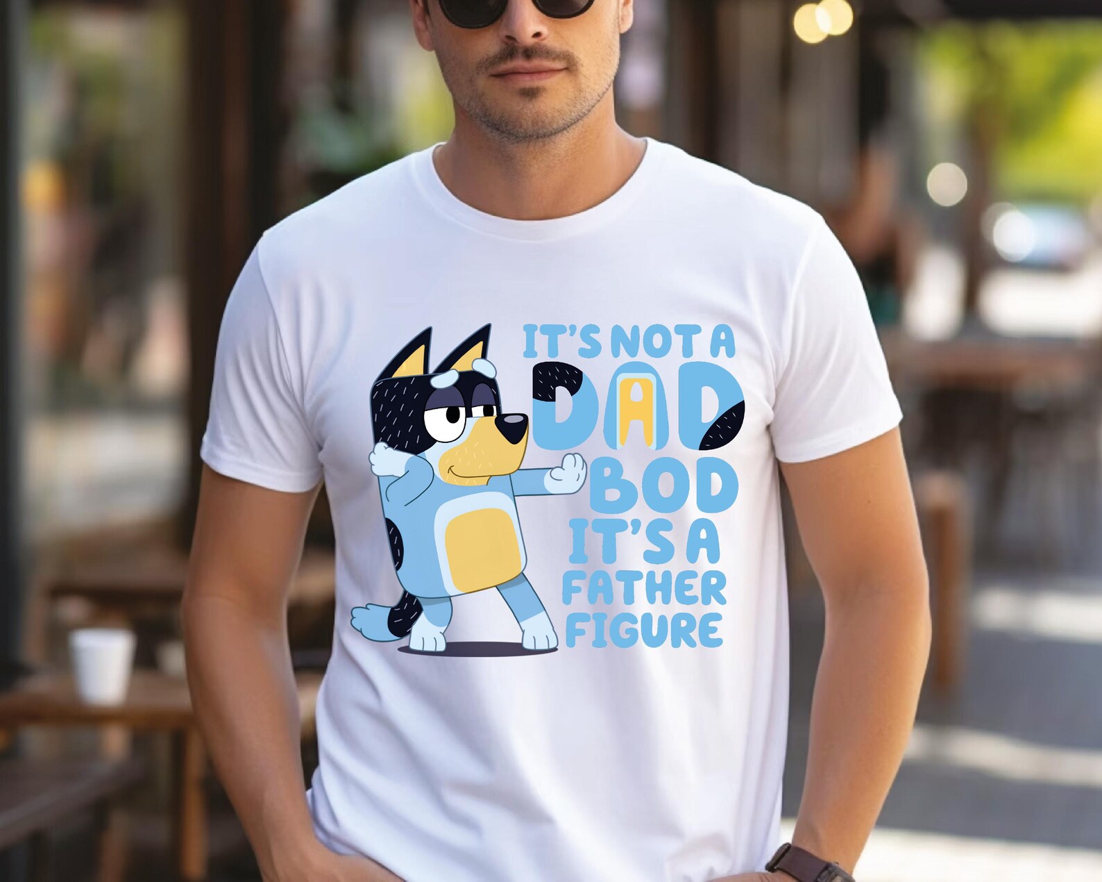 Its Not A Dad Bod Its A Father Figure Shirt Blue Dad Tee Blue Gifts for ...