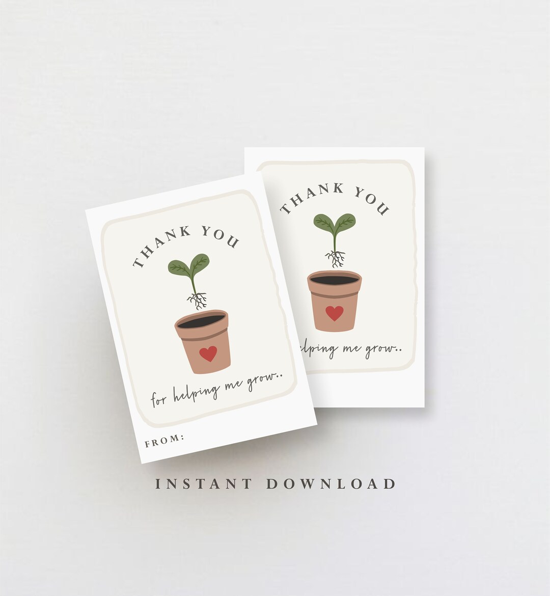 Thank You for Helping Me Grow Tag: Sprout Gift Tag (digital Download ...
