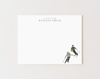Personalized Ski Note Cards, Ski Mountains Thank You Notes, Custom ...