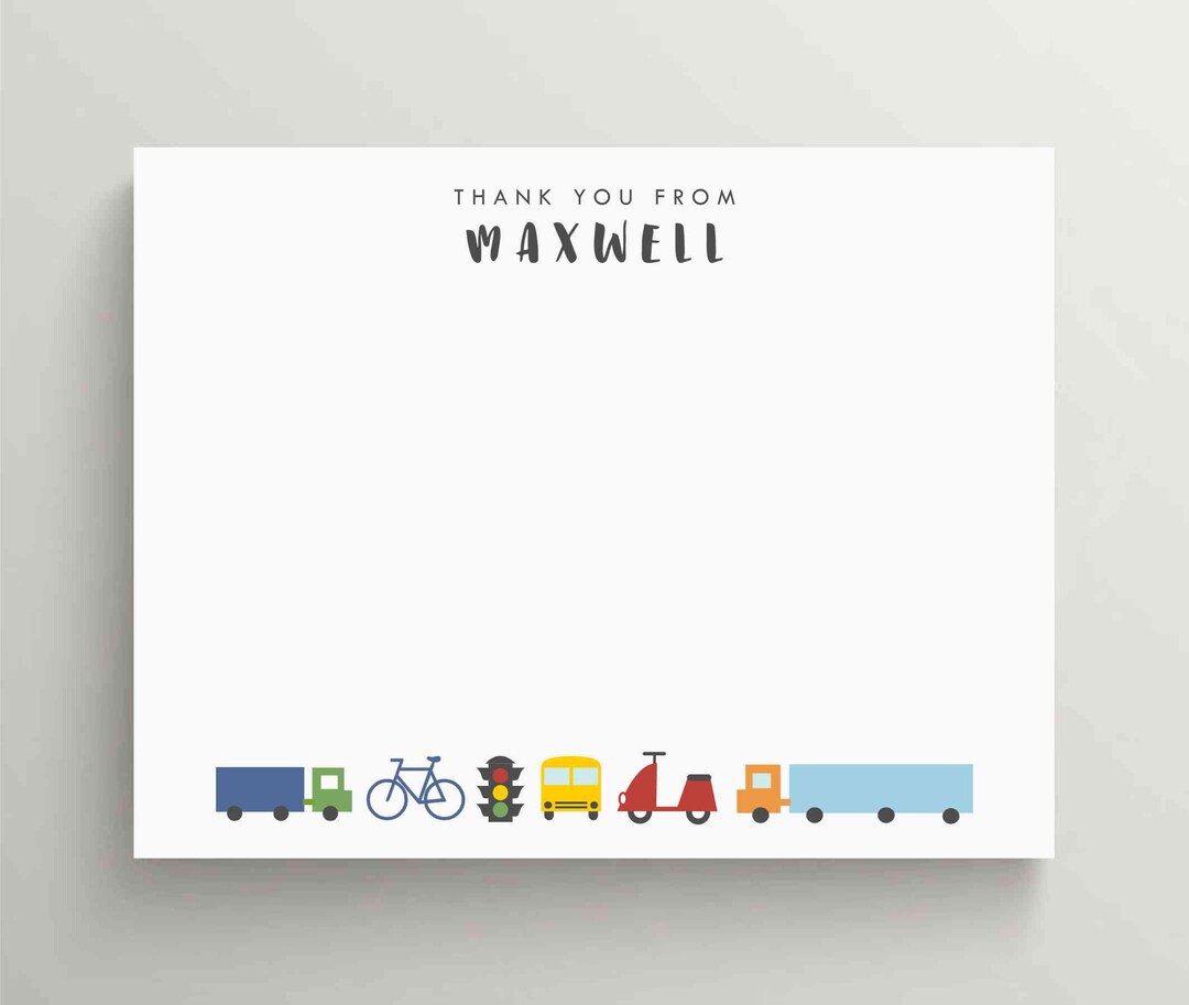 Personalized Stationery Set | Flat Note Card | Car Stationery | Cars ...