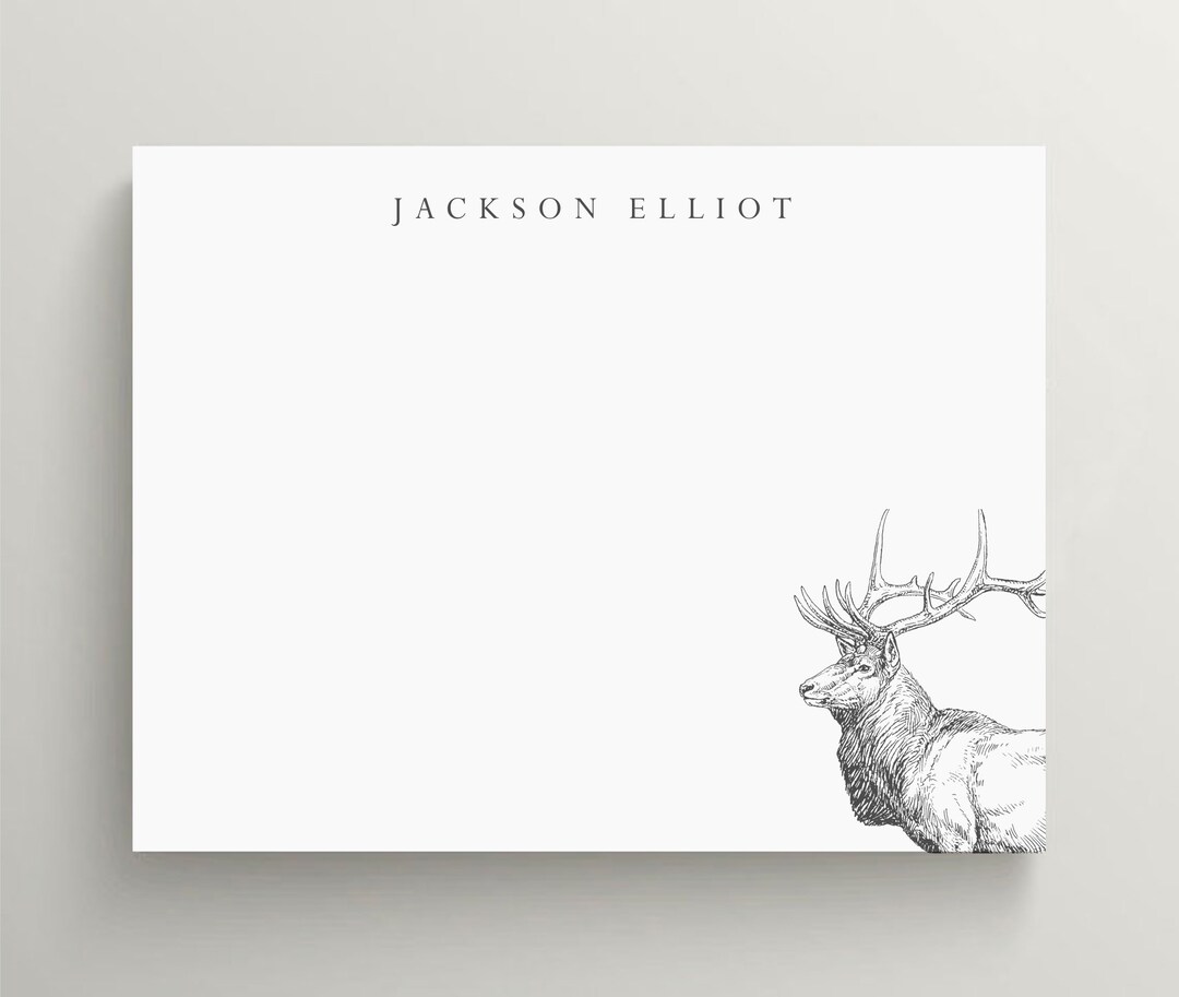 Personalized Elk Stationery Set: Outdoorsman Custom Note Cards - Etsy