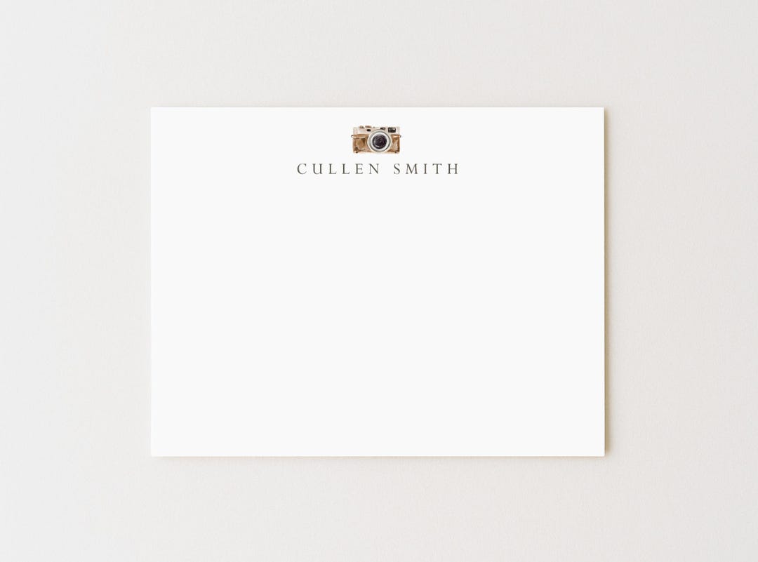 Personalized Camera Stationery Set: Minimalist Note Cards - Etsy