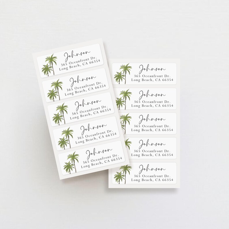 Palm Tree Address Labels: Personalized Weatherproof Return Stickers - Etsy
