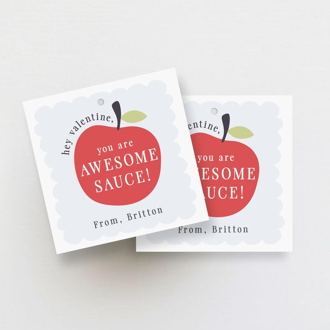 Digital Download Valentine Tags Awesome Sauce Valentine's Day Tag ...