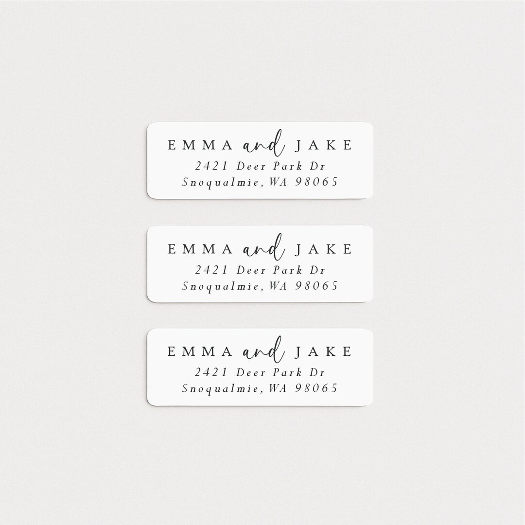 Personalized Address Labels: Set of 30, Couples Address Labels, Wedding ...