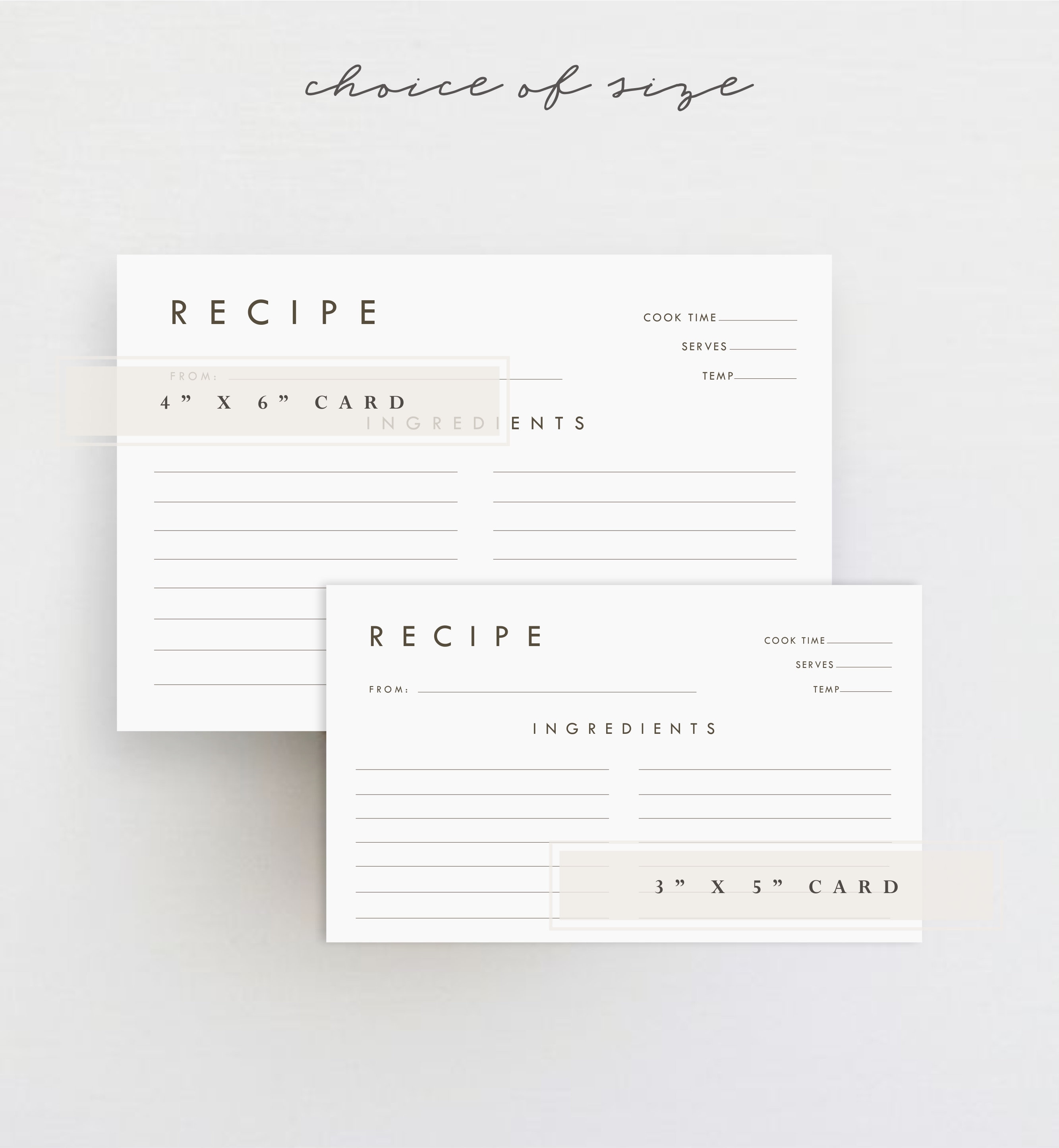 Modern Recipe Cards